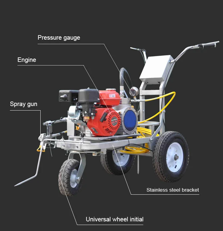 Traffic Line Ride On Plastic Runway Use Road Marking Machine Cold ...