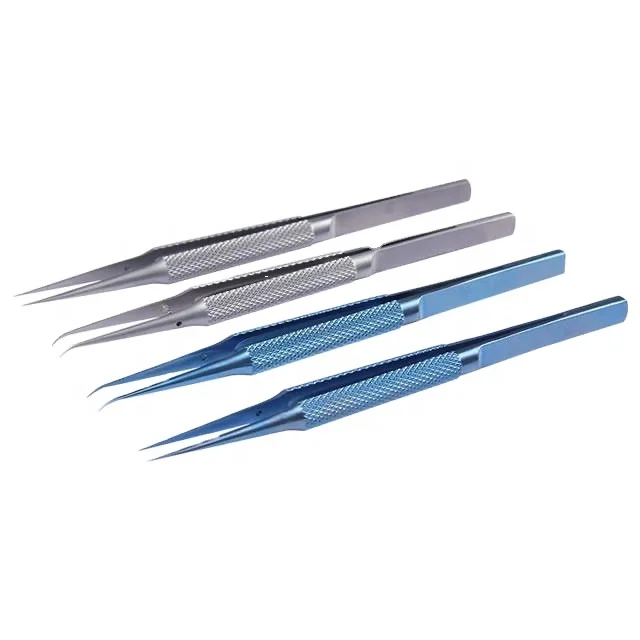 Blue Straight Curved Tweezers Kaisi Bt-11/bt-15 Extension Tweezers Set ...