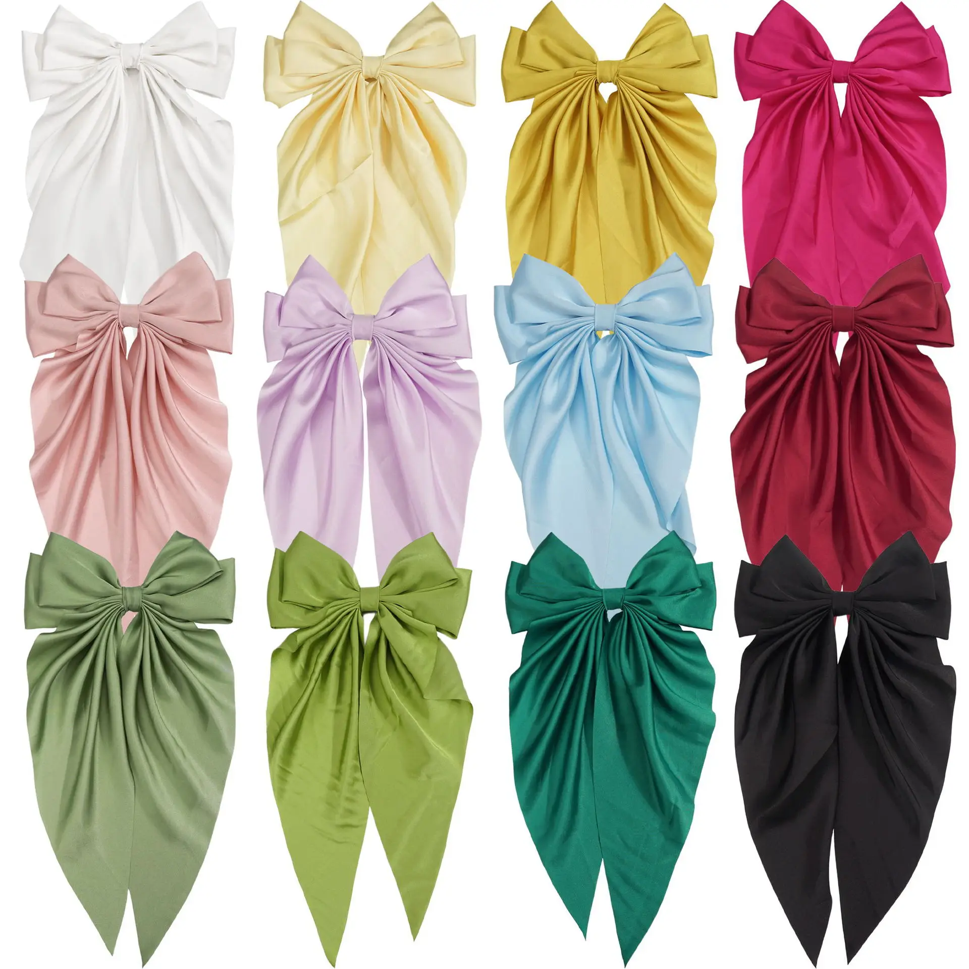 Big Size Hair Bow Ties - Elegant Satin Hair Accessories