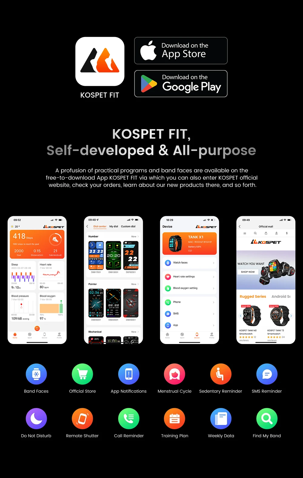 Offical 10atm Kospet Tank X1 Smart Bracelet 1.47'' Amoled Screen 70 ...