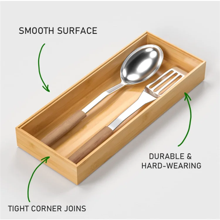 Customized Wood Expandable Cutlery Tray With 2 Removable Knife Blocks ...