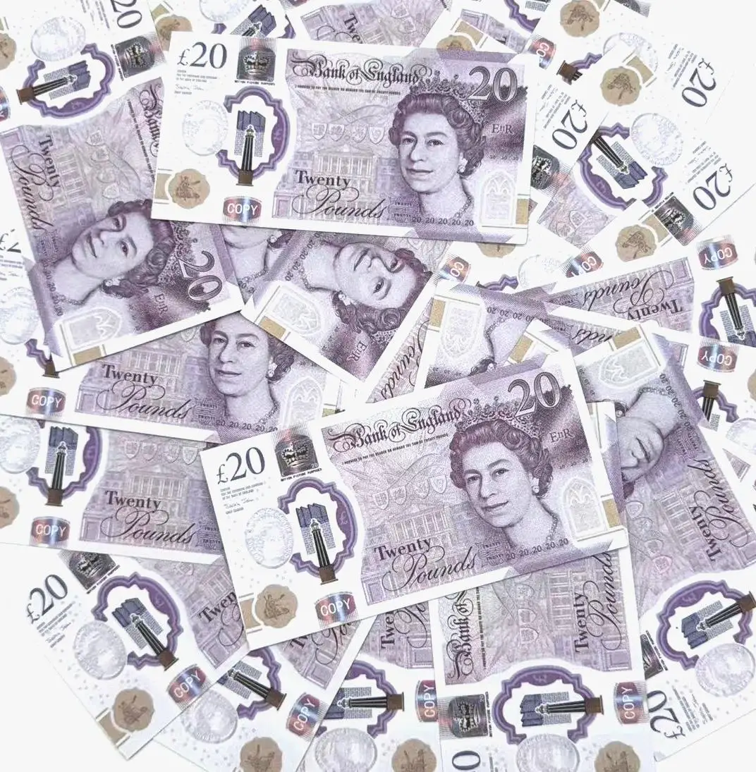 20 British Pound (GBP) Prop Money Banknotes Customized Color Logo Silk ...