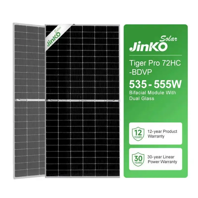 Jinko Bifacial Dual Glass 545w 550w 560w 565w Solar Panel Jinko Tiger Pro Mbb Half Cells Module ...