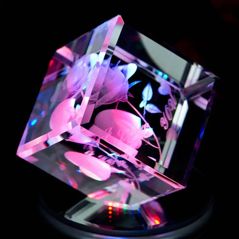 Honor Of Crystal 3d Photo Laser Engraved Craft With Led Light Base ...