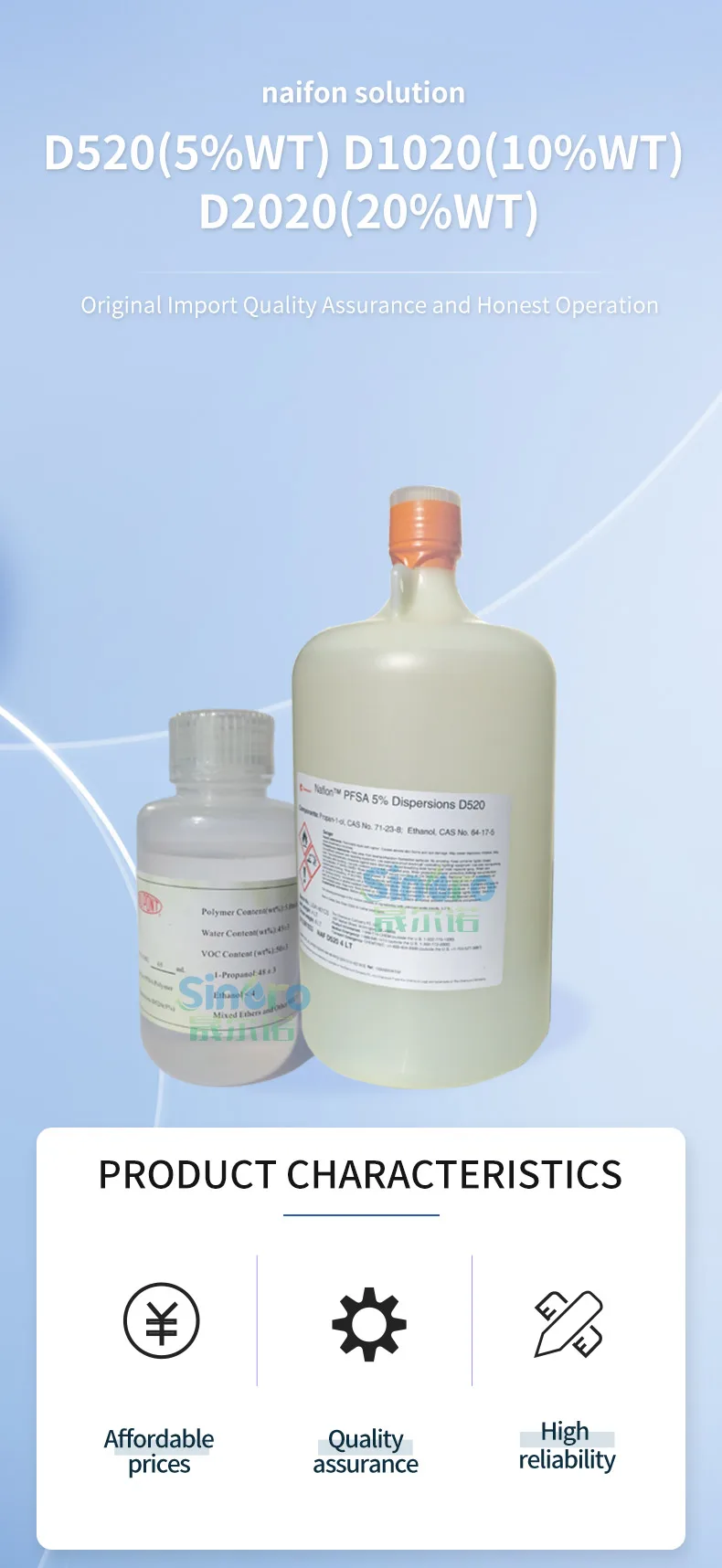 DuPont Nafion D520 D1020 D2020 Solution for PEM Fuel Cells | 5% Polymer ...