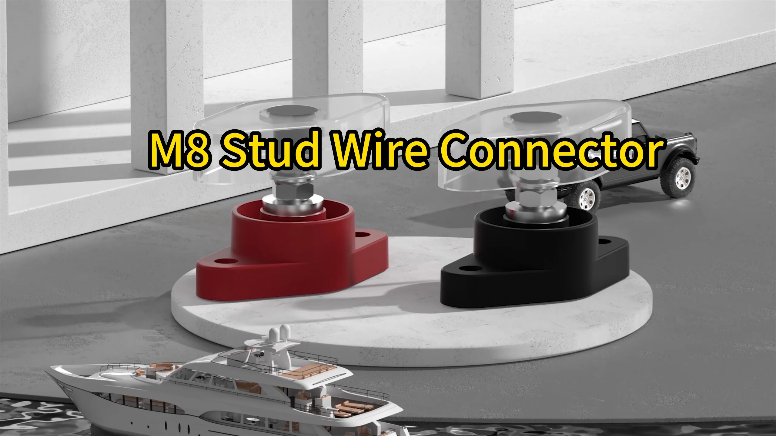 Amomd Red M8 Copper Single Stud Wire Connector Power Junction Post With ...