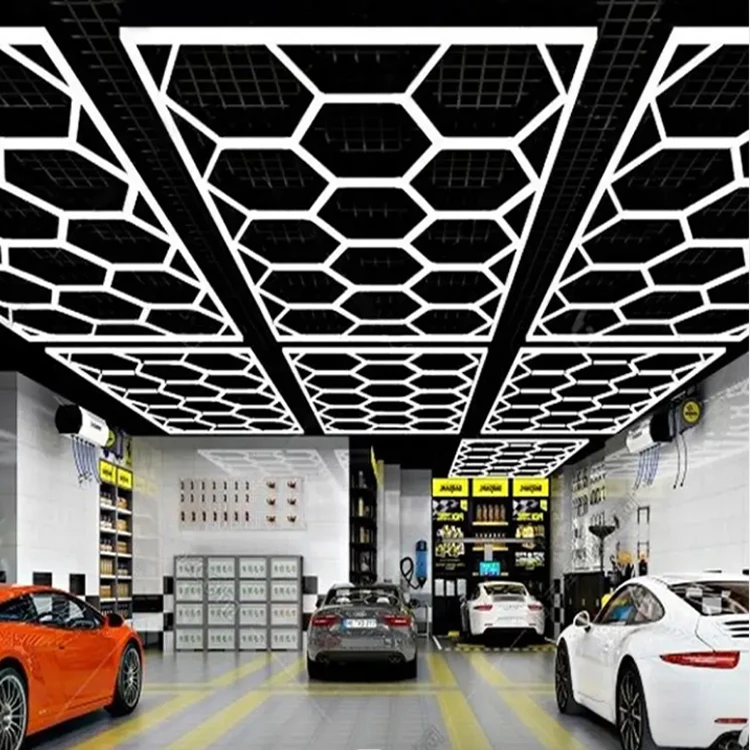 Car Detailing Shop Ceiling Hexagon Led Light Lamp Honeycomb Shape Light ...