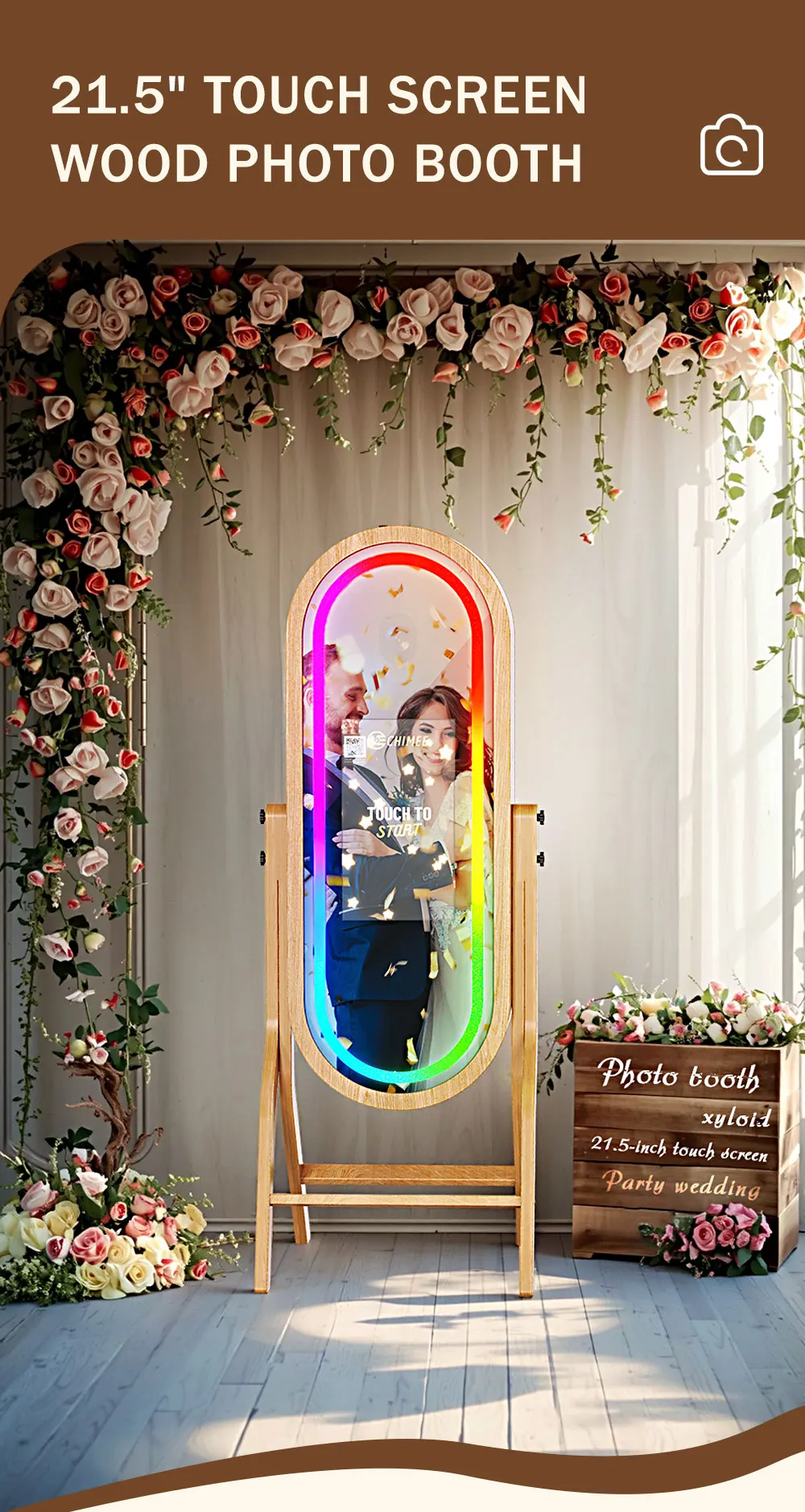 2025 Retro Photo Booth Mirror Touch Screen Selfie Photo Machine Vintage ...