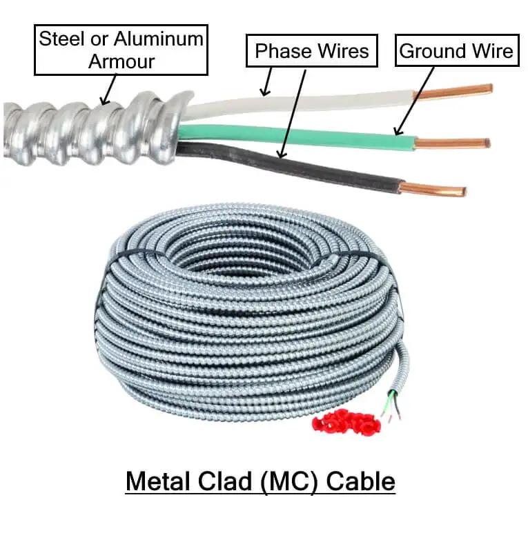 Mc Armored Flexible Armor Cable12/2 Flexible Metal Clad Cable 10/2 14/2 ...