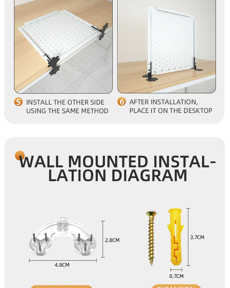 Metal Steel Gaming Pegboard Organizer Shelf Peg Board Desk Mount With ...