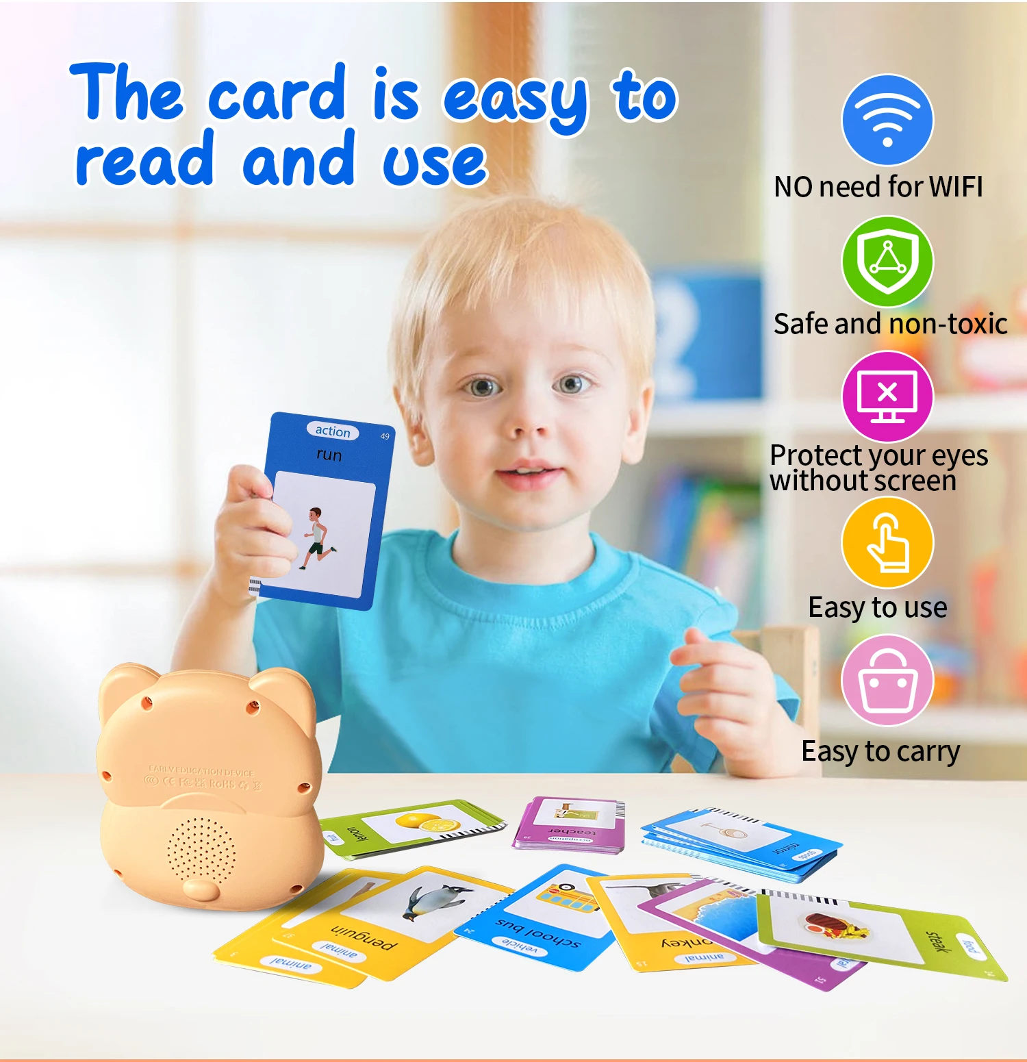 Zhorya Kids Learning Flashcard Reader - 112 Educational Cards