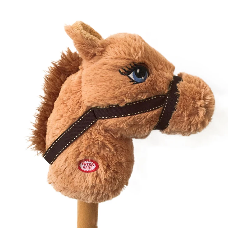 plush stick model horse toys kids baby stick riding horse toy children ...