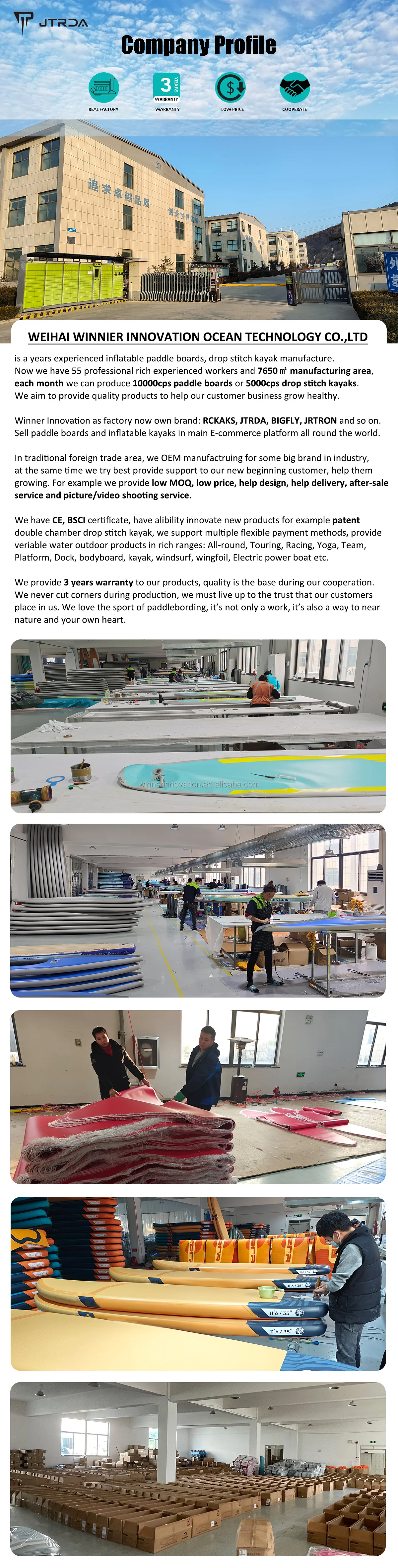 JTRDA 12.6ft Double Layer Inflatable SUP Paddle Board