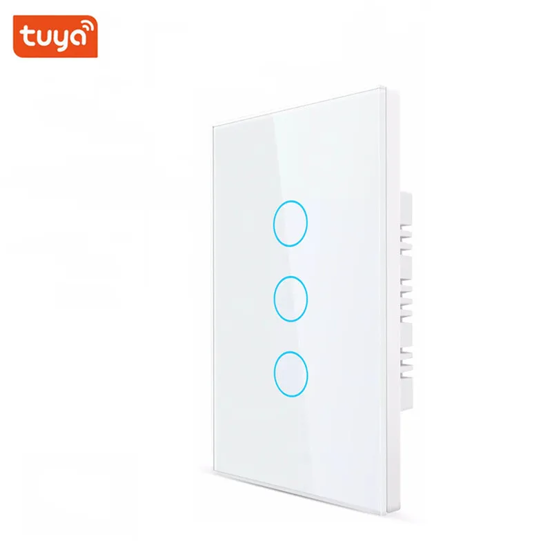 Tuya Wifi Smart Light Switch Us Standard Glass Panel Touch Sensor Smart ...