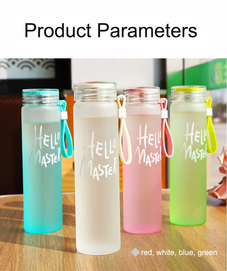 Frosted Glass Creative Water Bottle - 480ml Capacity