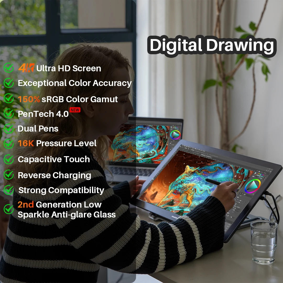 Huion Kamvas Pro 19 4K Digital Drawing Graphics Tablet
