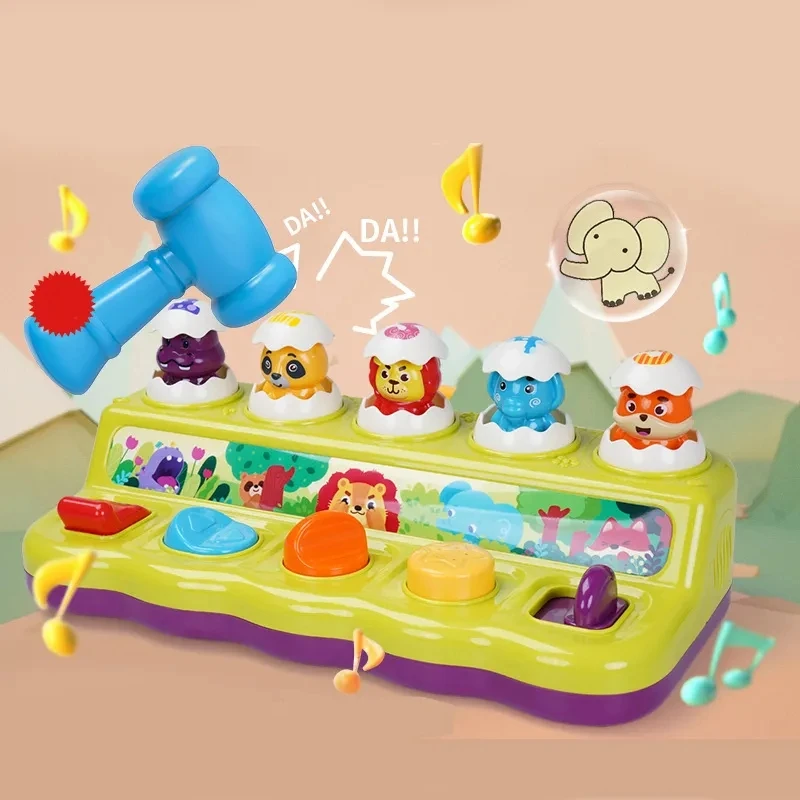 Early Education Toy Electric Whack A Mole Game Animal Figures Baby Toys ...
