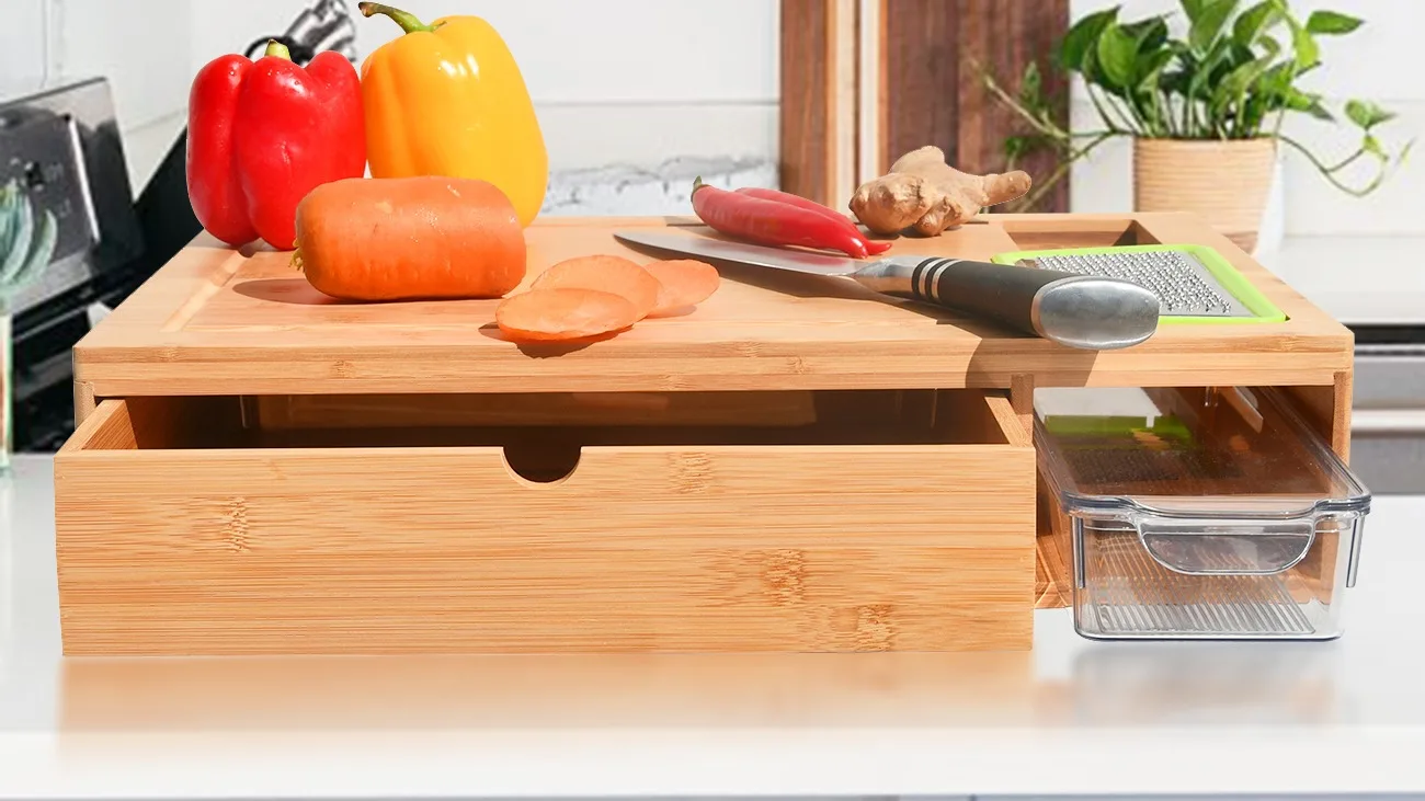 Wood Bulk Cutting Boards Meal Prep Station Food Chopping Board Set - 4 ...