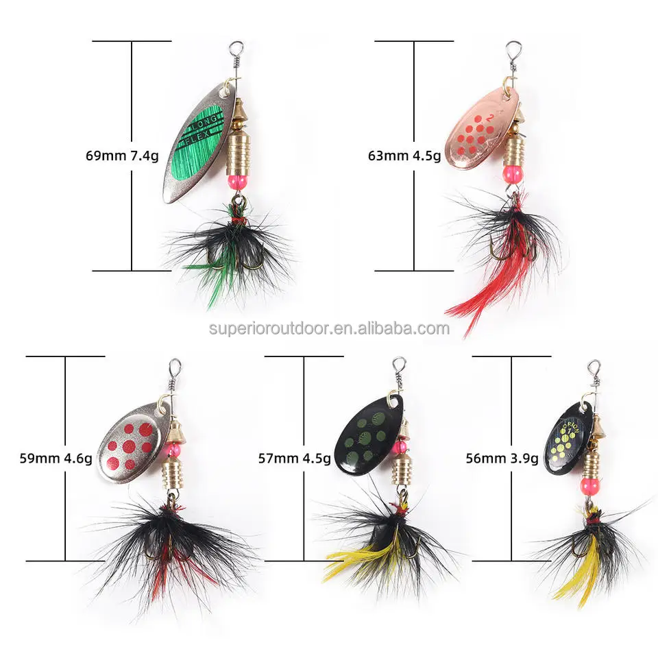 Superiorfishing Inline Spinner Lure Combo 10pcs Trout Spinners Lure ...