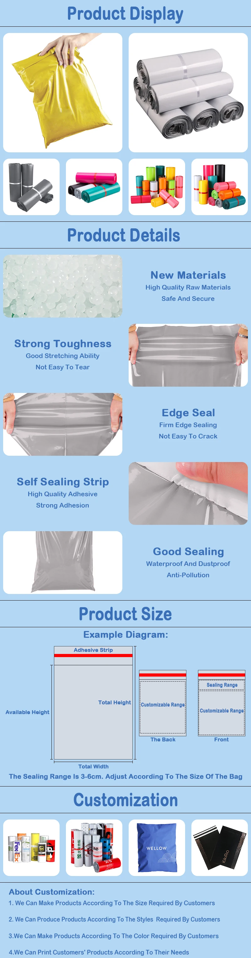 Whole Sale Pe New Material Thickened Package Mail Bag Clothing Black ...