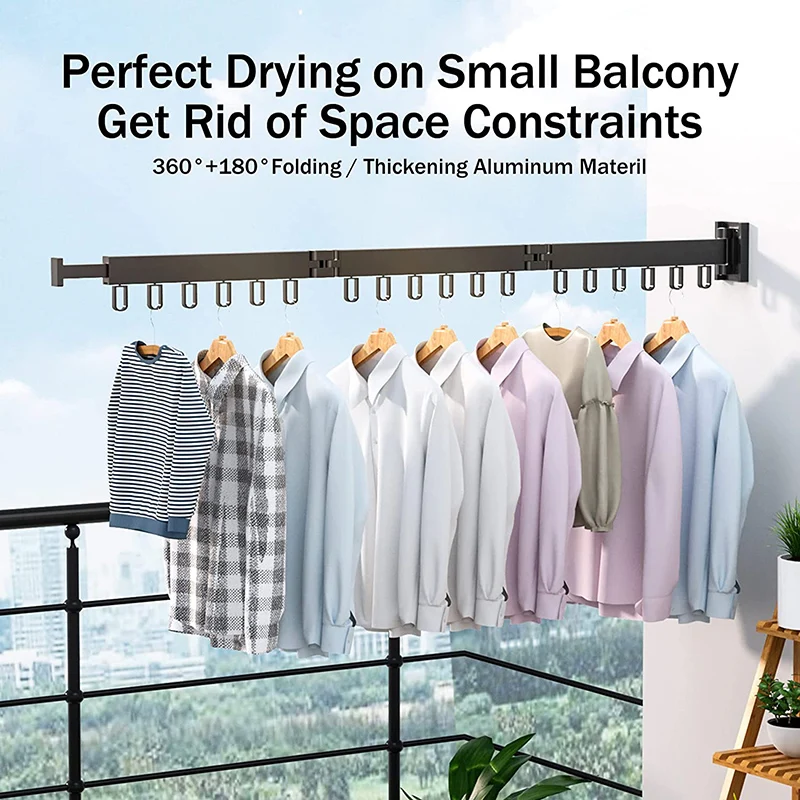 1354sy Folding Shelf For Clothes Retractable Wall Mounted Cloth Hanger ...
