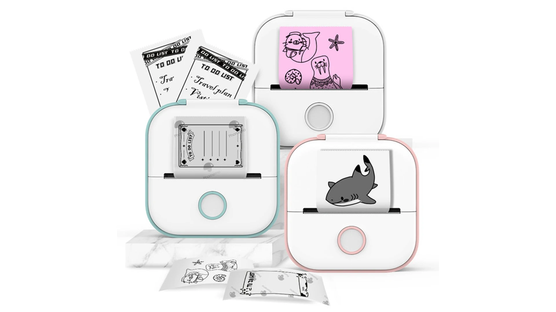 T02 Portable Color Label Printer Sticker Machine 53mm Mini Thermal ...