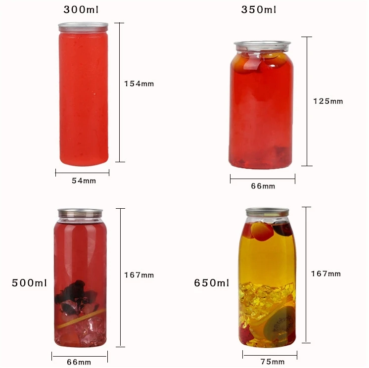 250ml 330ml 500ml Transparent Soda Can For Beverage Soft Drink Clear ...