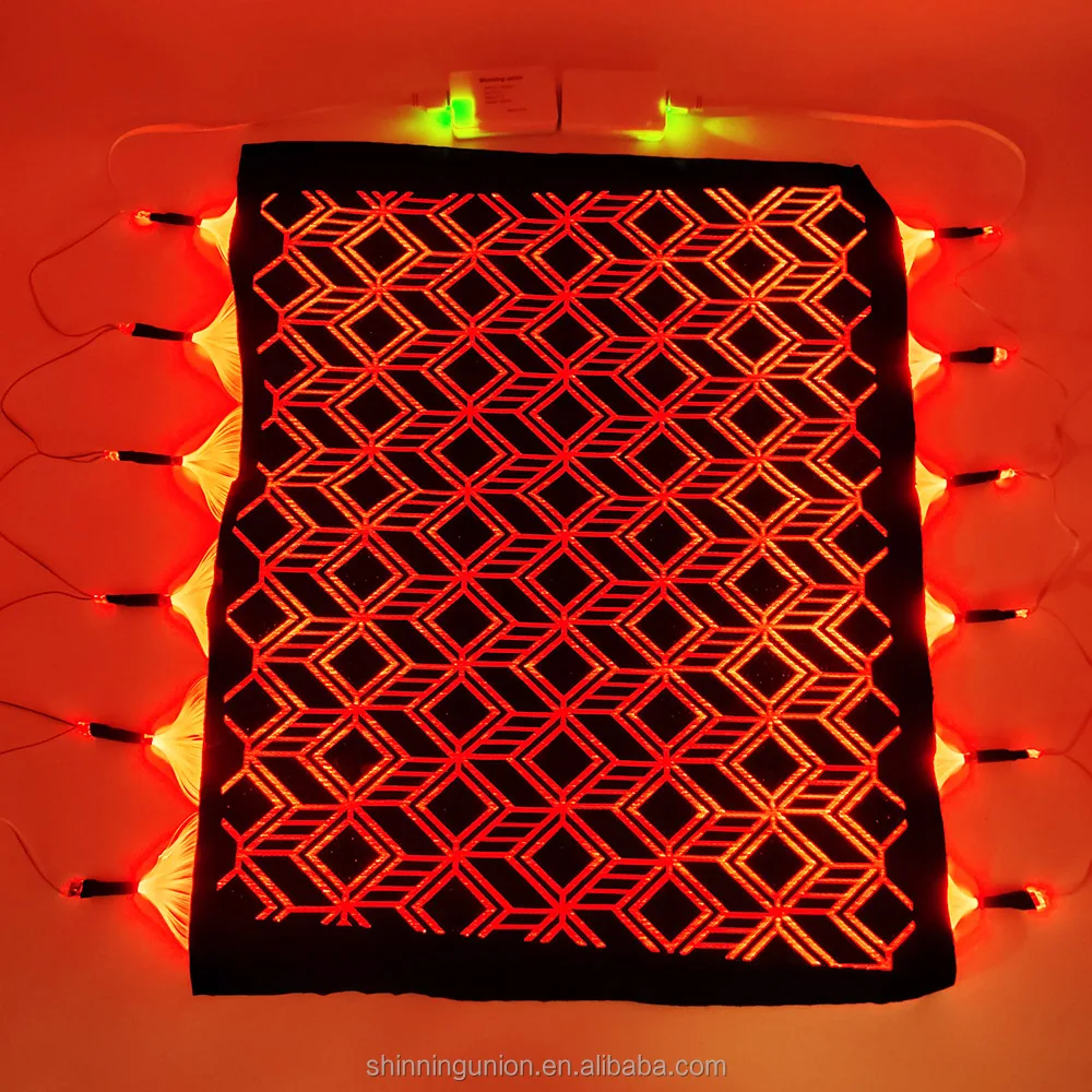 Geometric Luminous Fabric - Led Fiber Optical Light Up Fabric Woven ...
