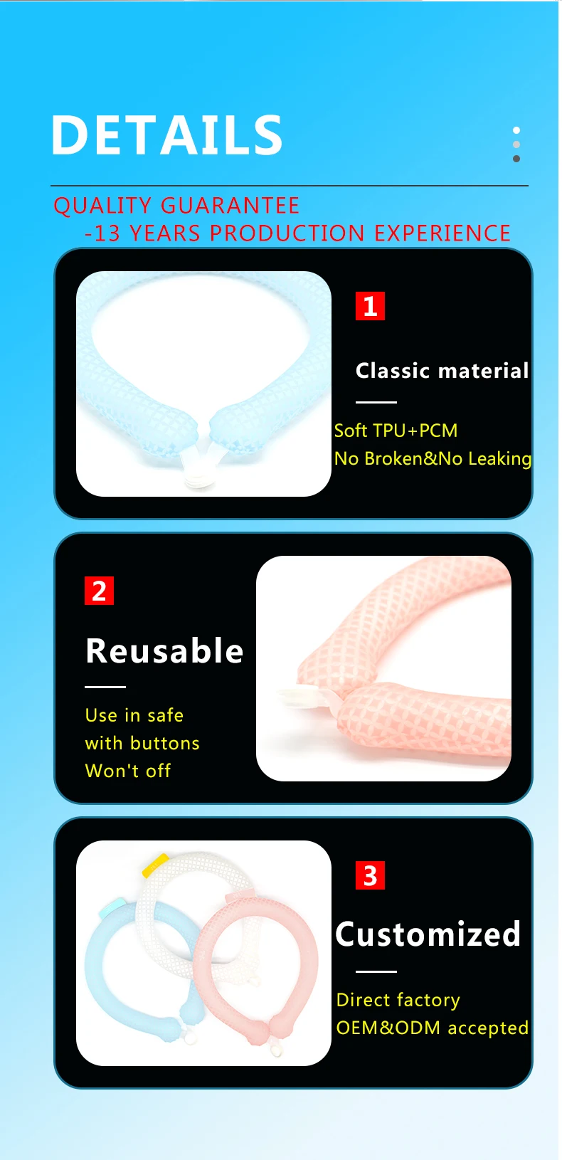 Oem Tpu + Pcm Reusable Neck Cooler Ring Tube Summer Outdoor Excellent ...