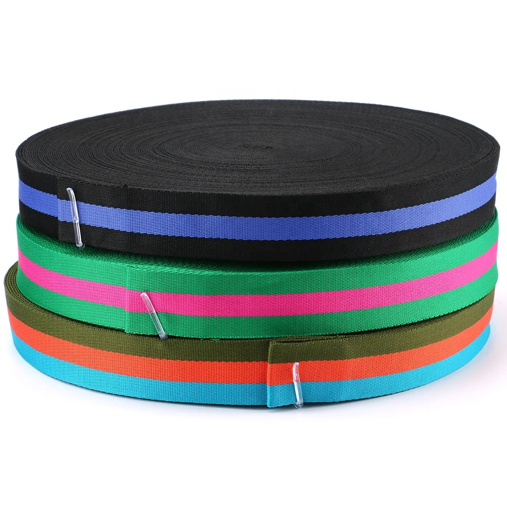 Polyester Network Multi-color Webbing Stripe Polyester-cotton Yarn-dyed ...