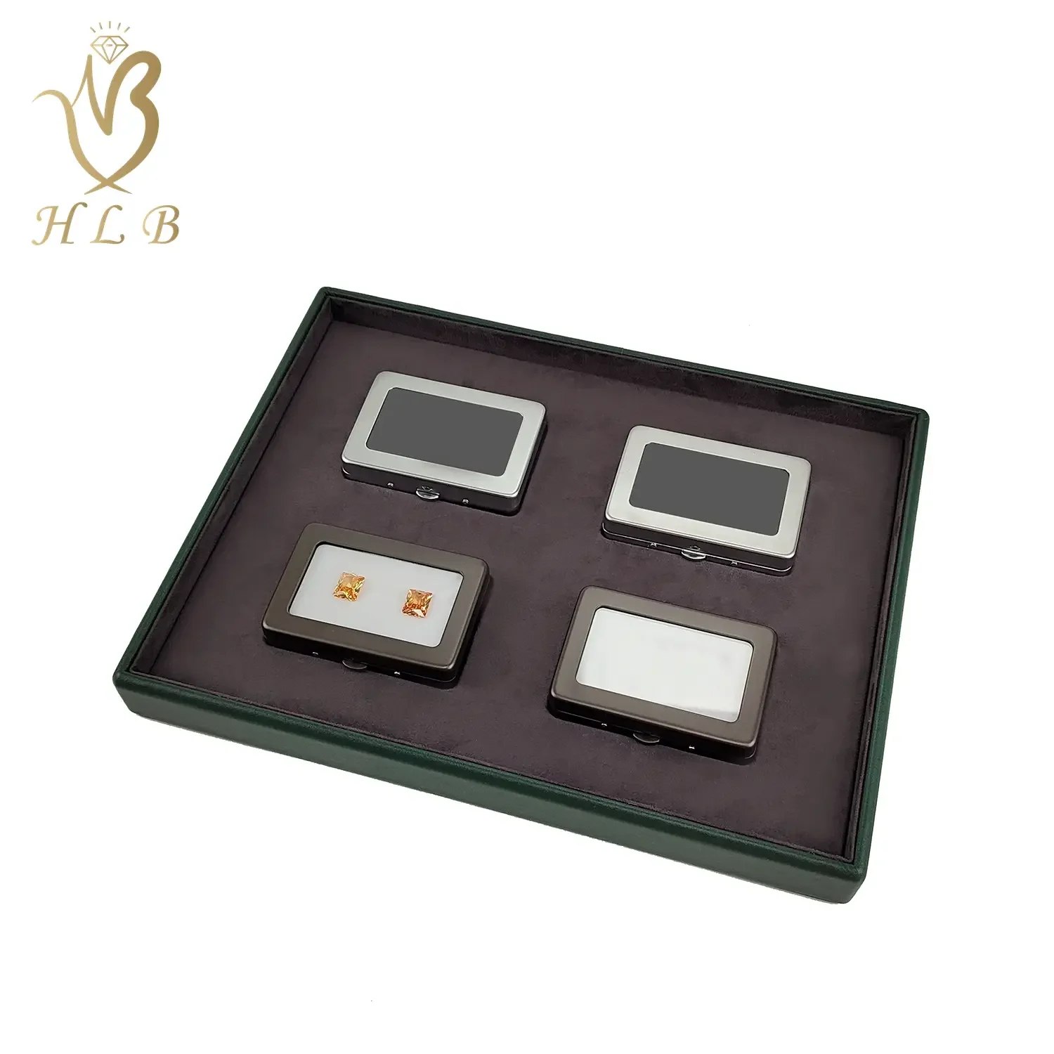 High-end Custom Loose Gemstone Tray Organizer Luxury Diamond Display ...