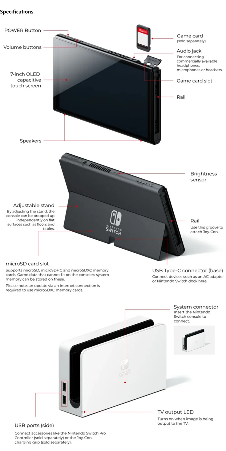 Original Nintendos Switch Oled Console Model White Set Switch Oled ...