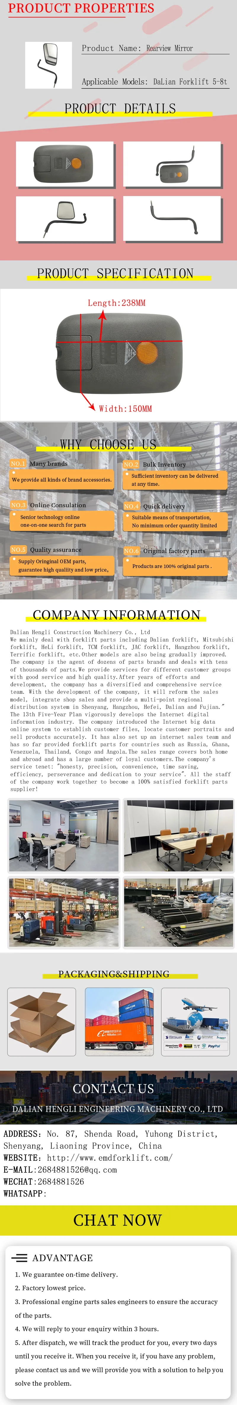 Forklift Rearview Mirror - Enhance Safety & Visibility