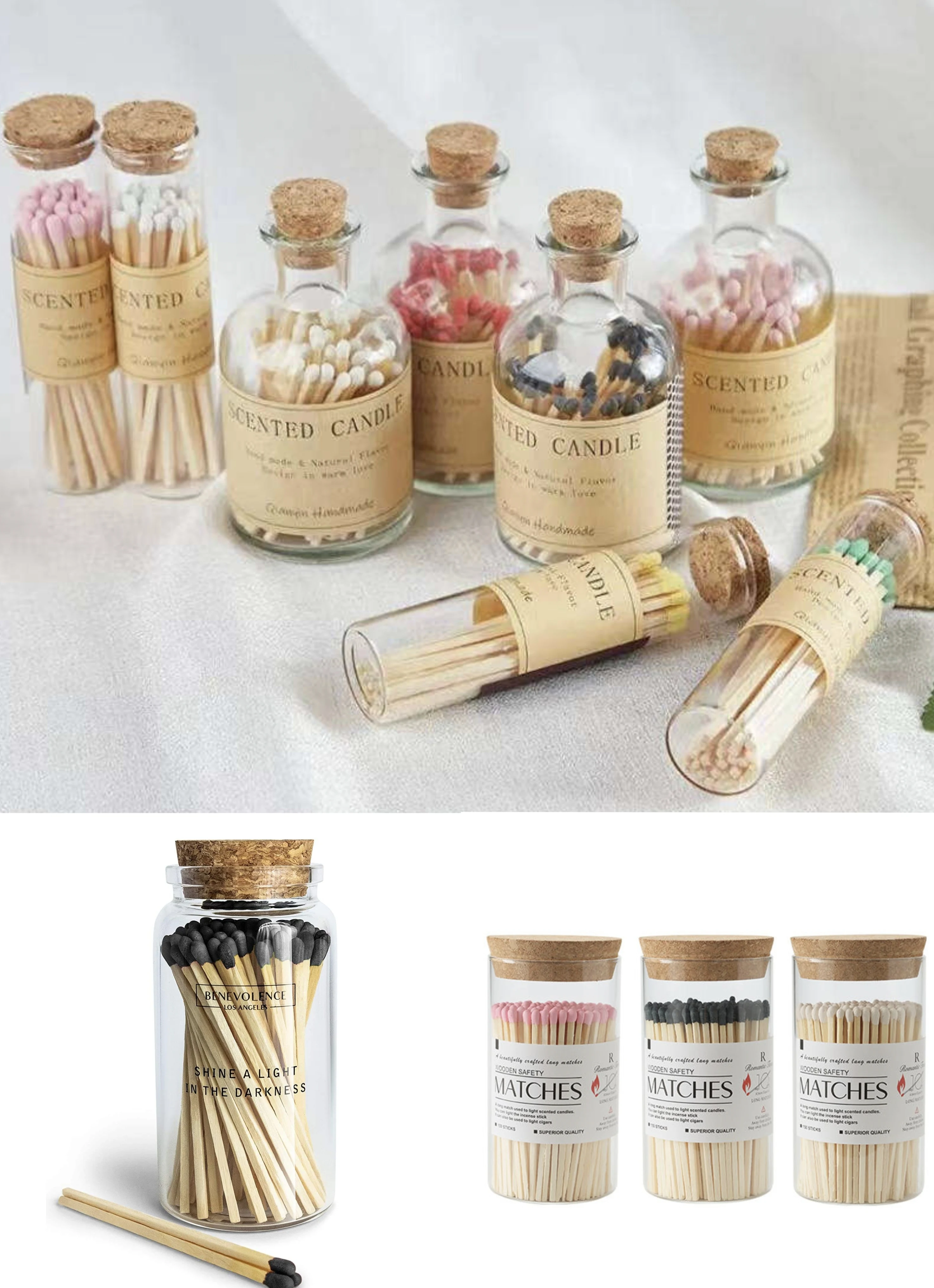 3inch Wooden Matchsticks in Bottle - Custom Label Aromatherapy