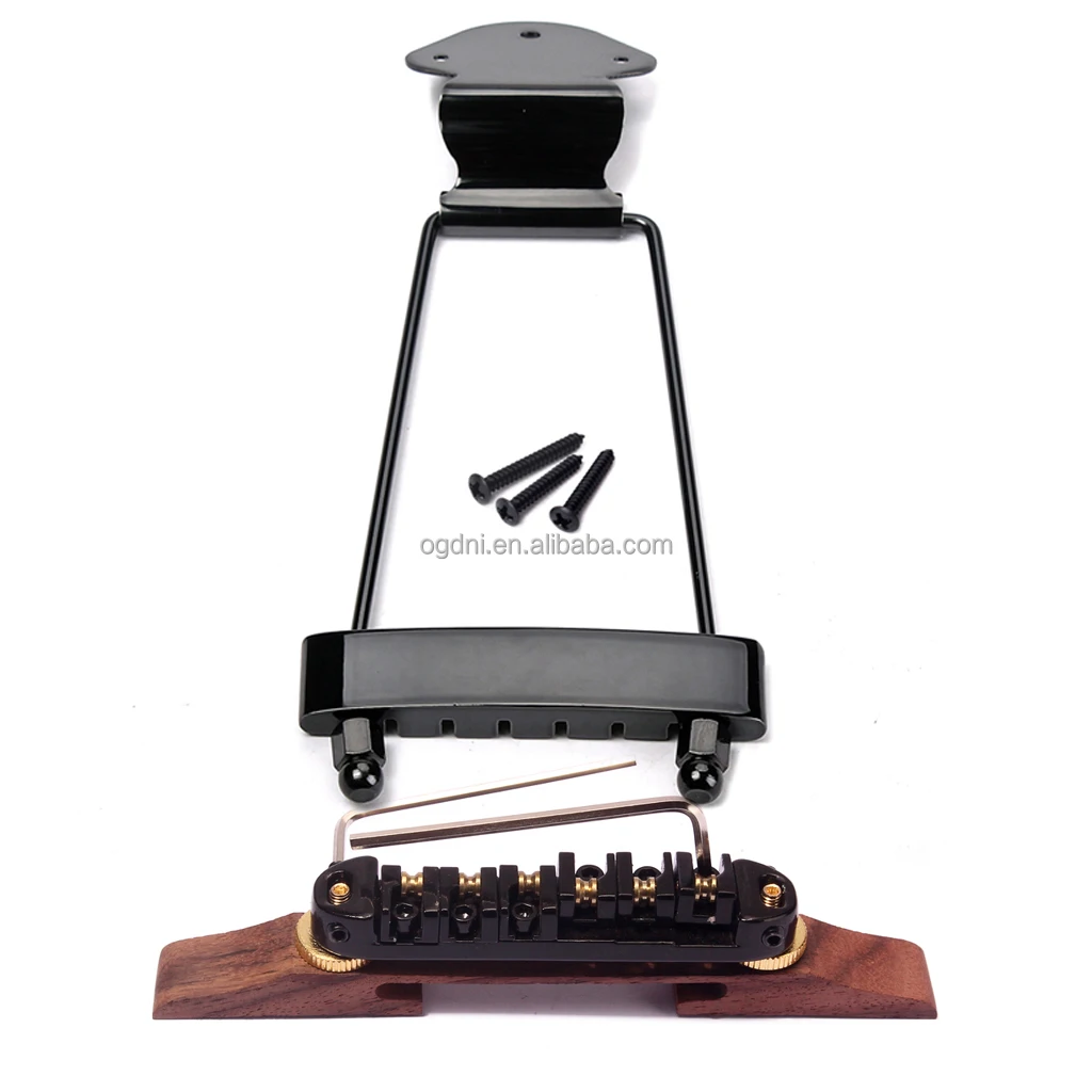 6 String Guitar Trapeze Tailpiece Bridge And Roller Tune-o-matic Saddle ...