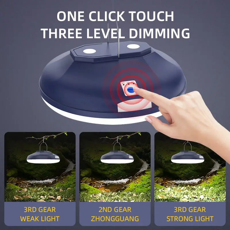 Outdoor Rechargeable Touch Control UFO Shape Emergency Lights