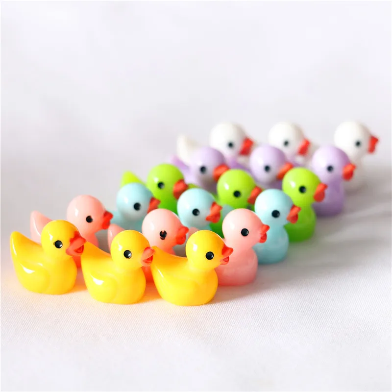 Multicolor Miniature Figures Mini Resin Ducks DIY Garden Doll's House ...