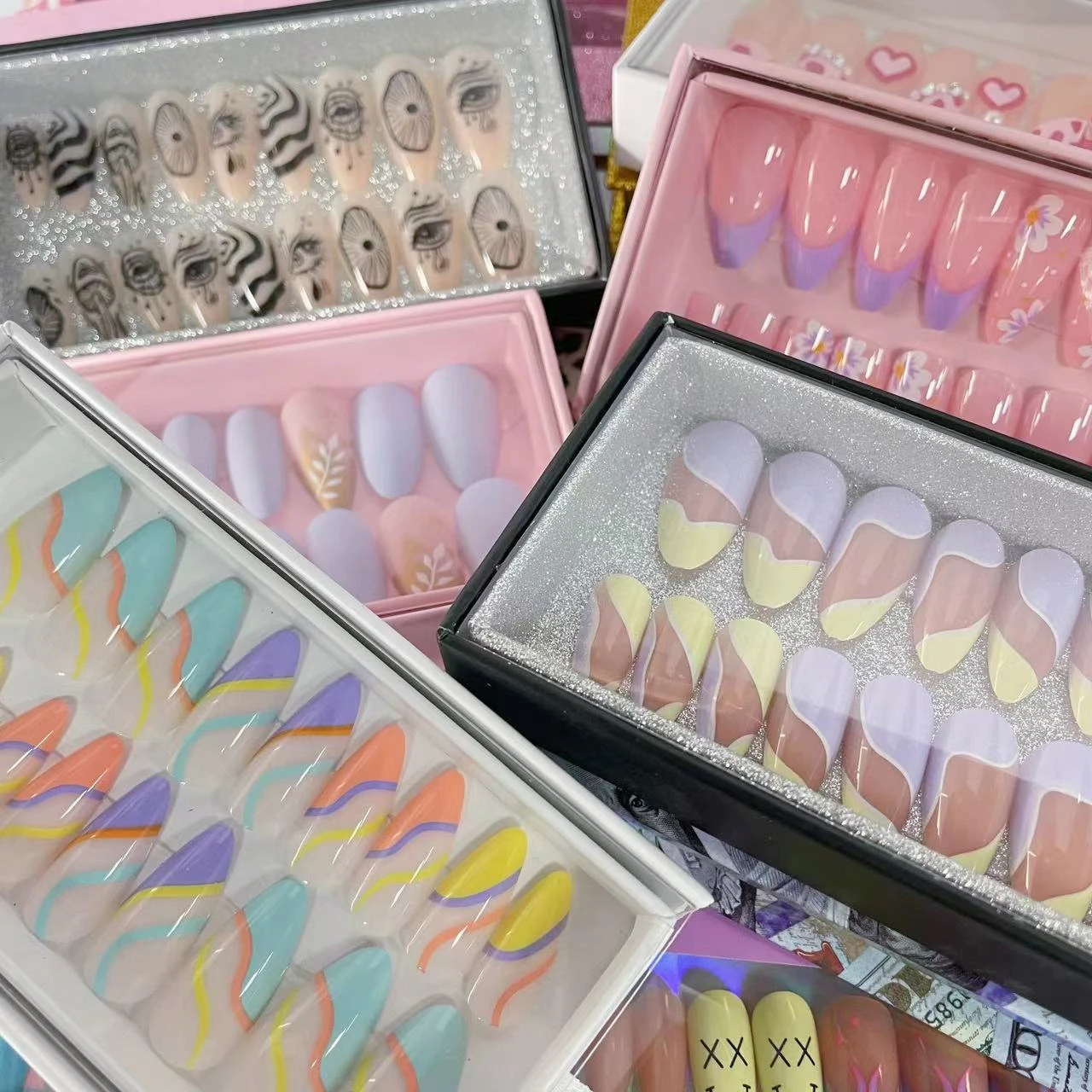 Custom Packaging For Press On Nails Empty Press On Nail Packaging Box ...