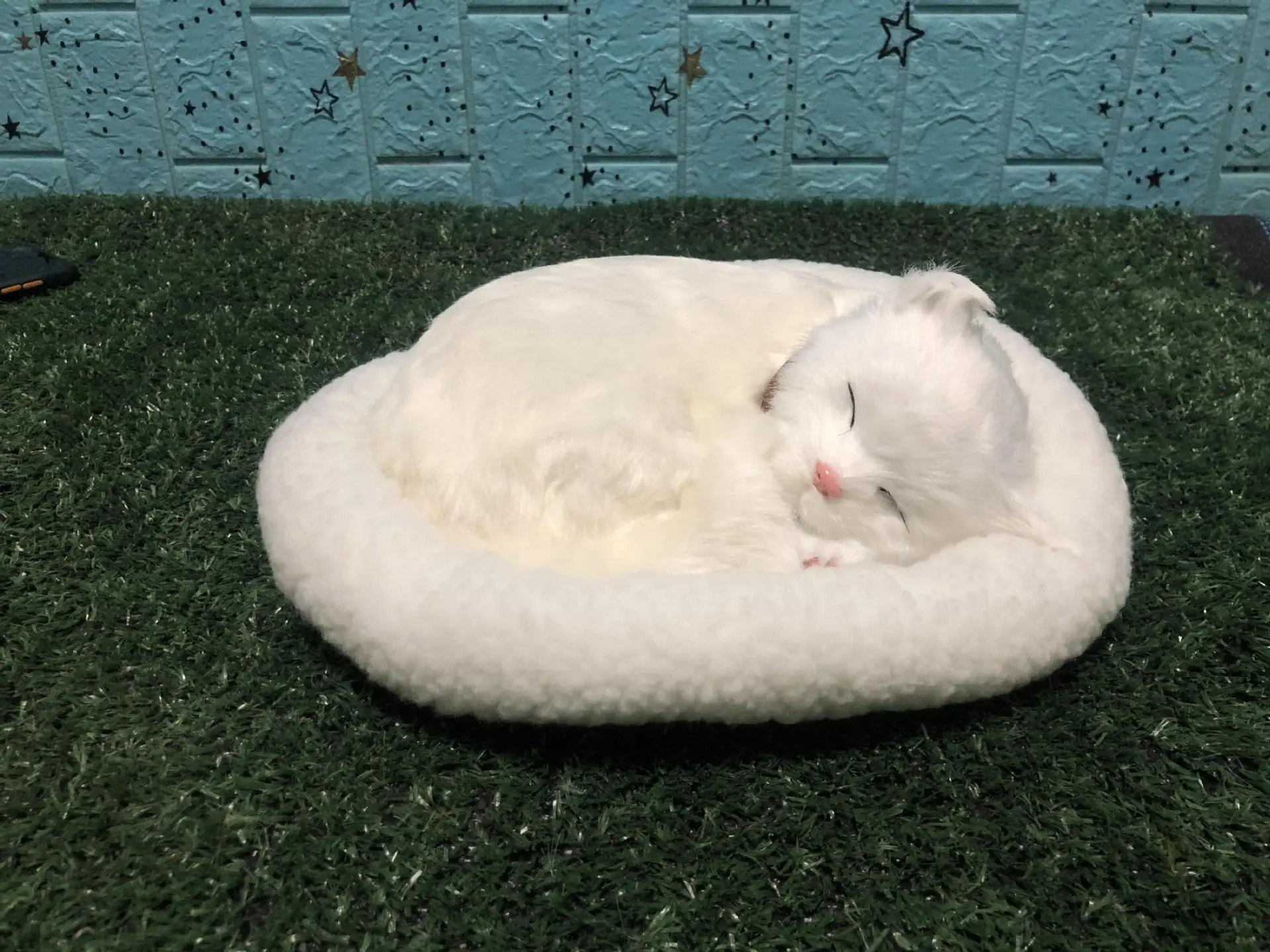 Soft Realistic Simulation Sleeping Breathing Cat Stuffed Animal