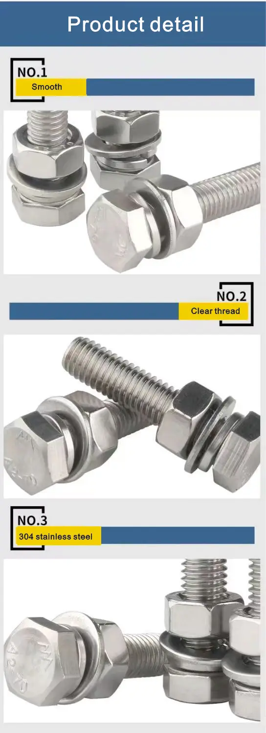 DIN933 Titanium Stainless Steel Hex Screws M3-M36 Round Head Bolts ...