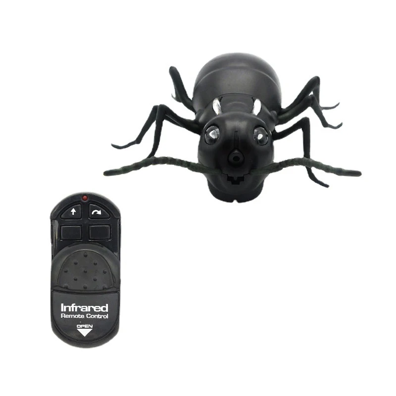 Black Scary Crawling Toys Remote Control Simulated Animal Model Spider ...