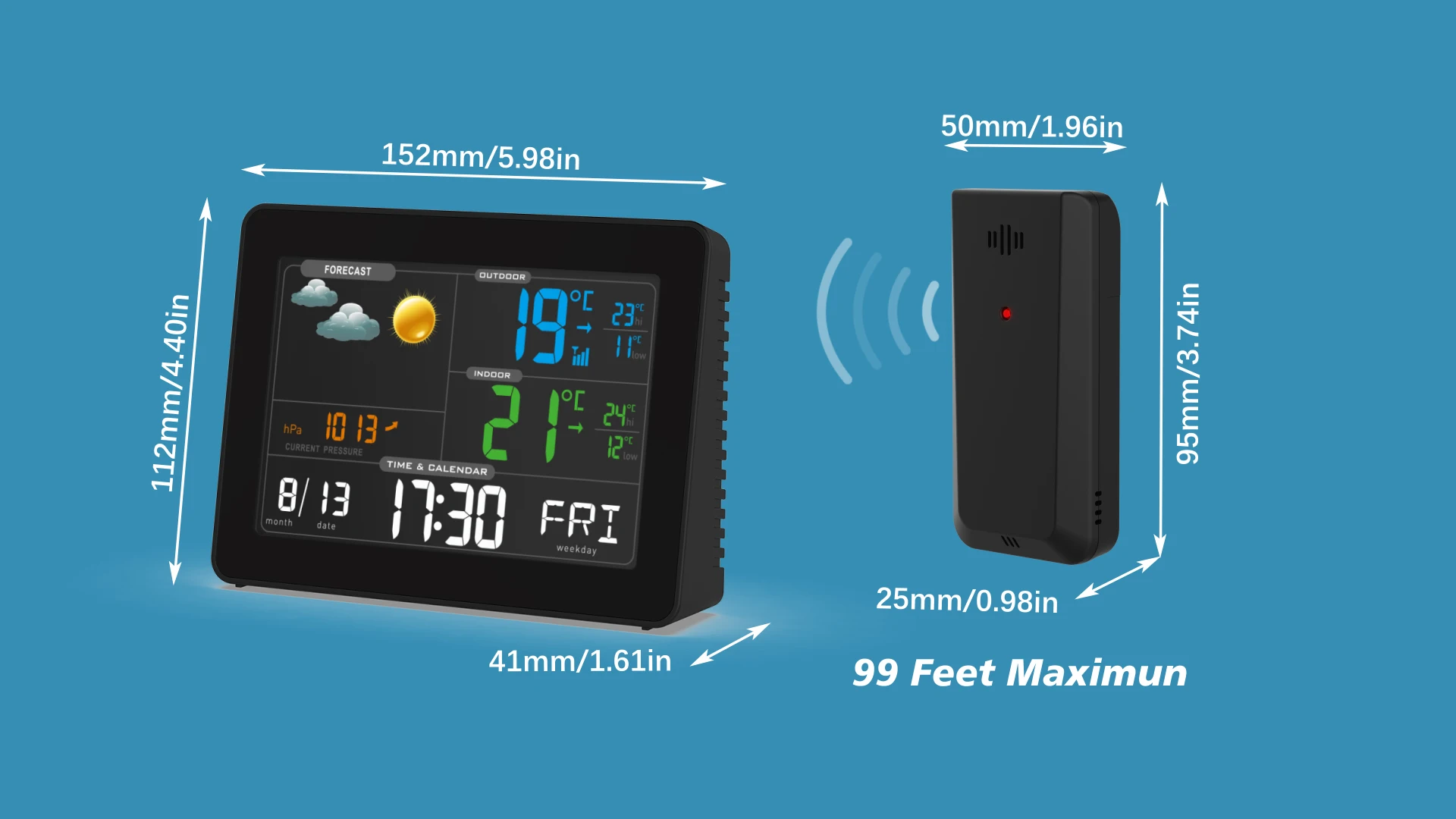 Ewetime Temperature Humidity Weather Station Automatic Weather Forecast ...