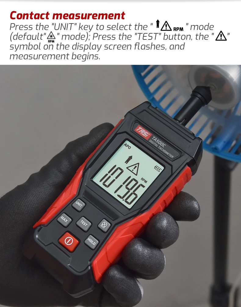 TASI TA500C Handheld Tachometer - Dual Mode Precision