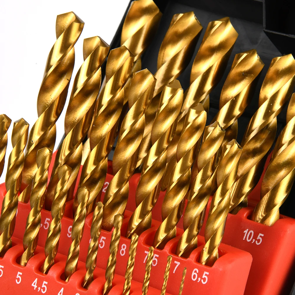 NAIPU M42 25pcs HSS Straight Shank M35 Cobalt Hss Drill Bits Set Box for Hardened Metal ...