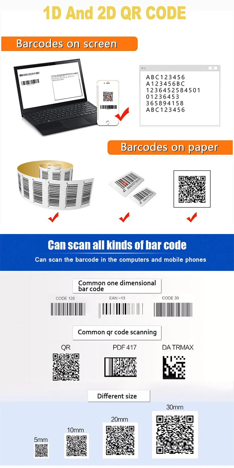 Supermarket Tabletop Omnidirectional Barcode Scanner 2D with USB Port ...