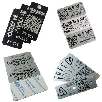 Metal Serial Number Equipment Nameplate Laser Marked Qr Code Tracking ...
