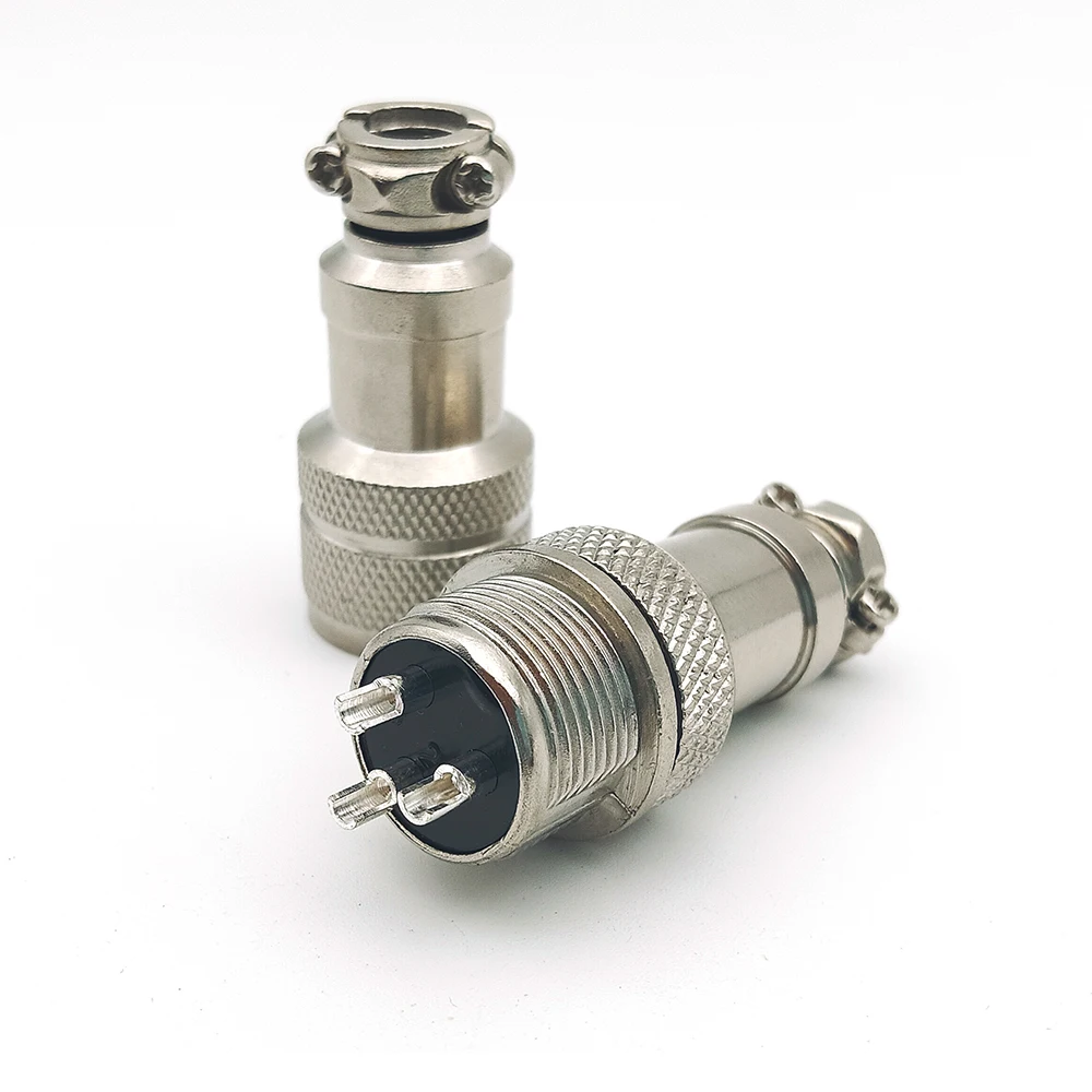 4 Pin Metal Male Female Panel Connector 16mm Thread GX16-4 Aviation ...