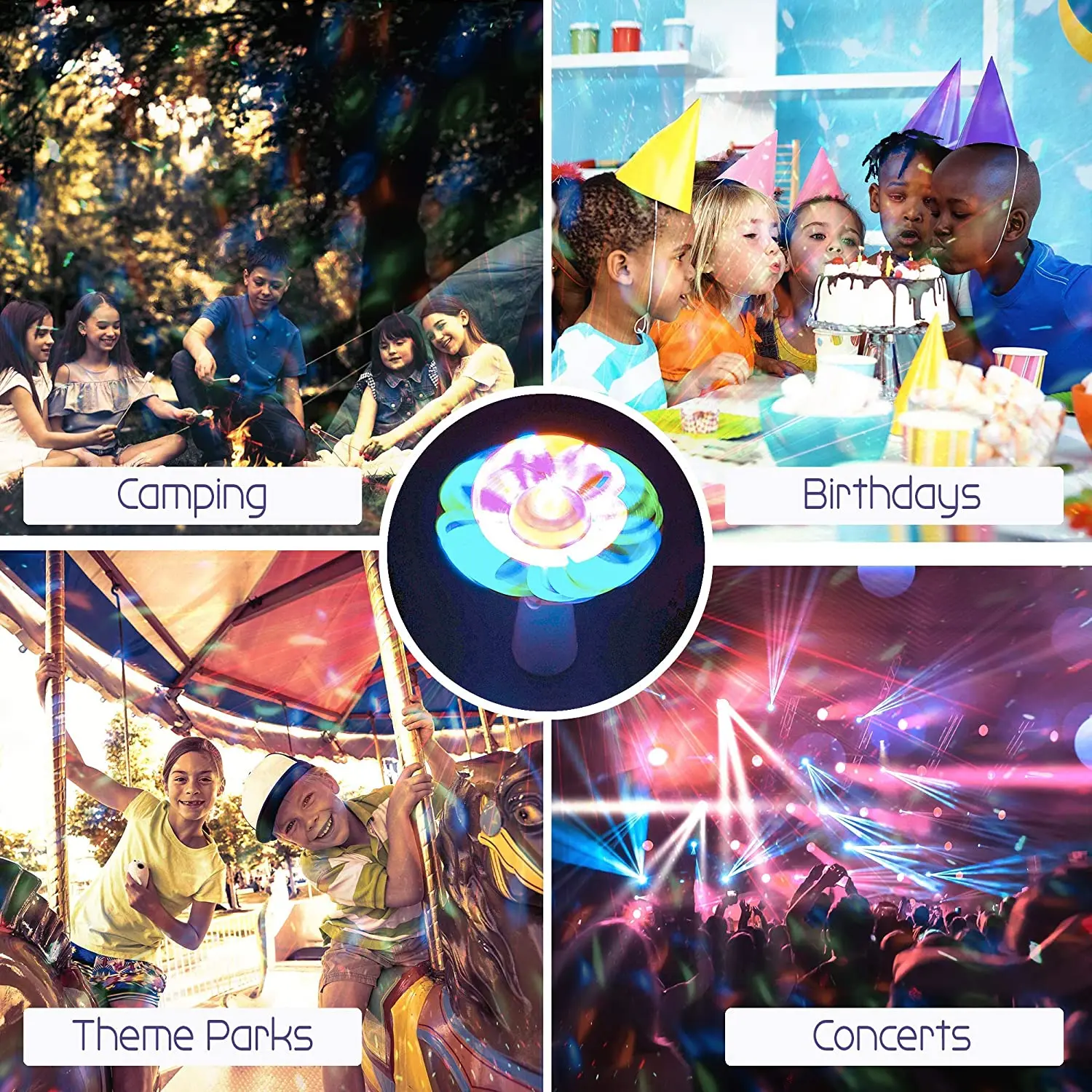 Spinning Light up Wand - Glowing Multi-Color LED Toy