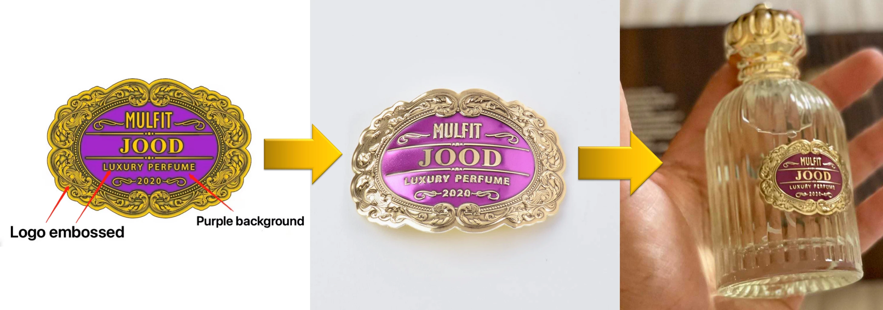 Custom 3d Metallic Labels For Packaging Luxury Candles Private Label ...