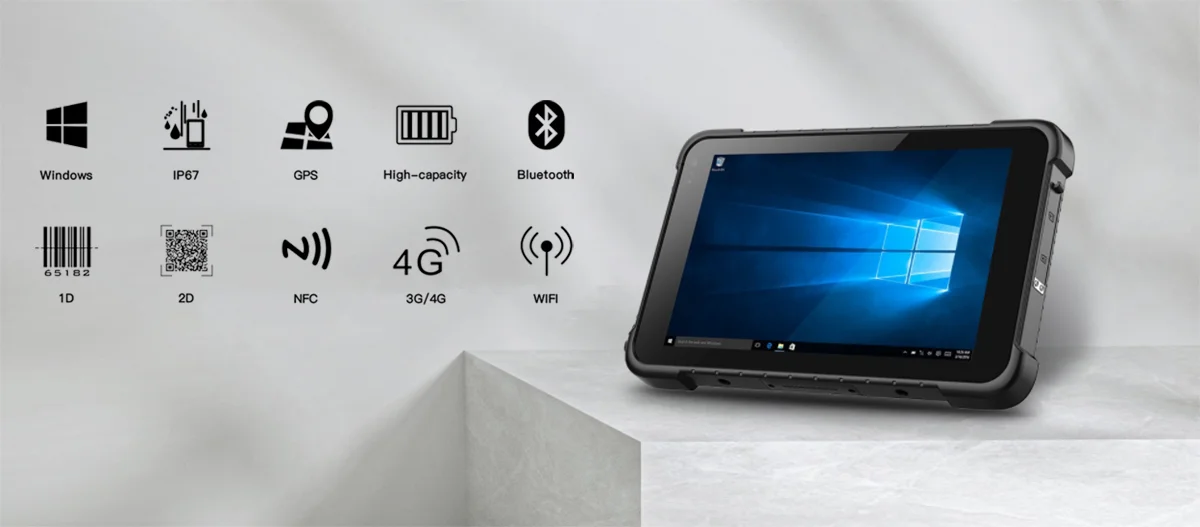 8 Inch Rugged Tablet Windows 10 Touch Screen Rugged Windows 10 Tablet ...
